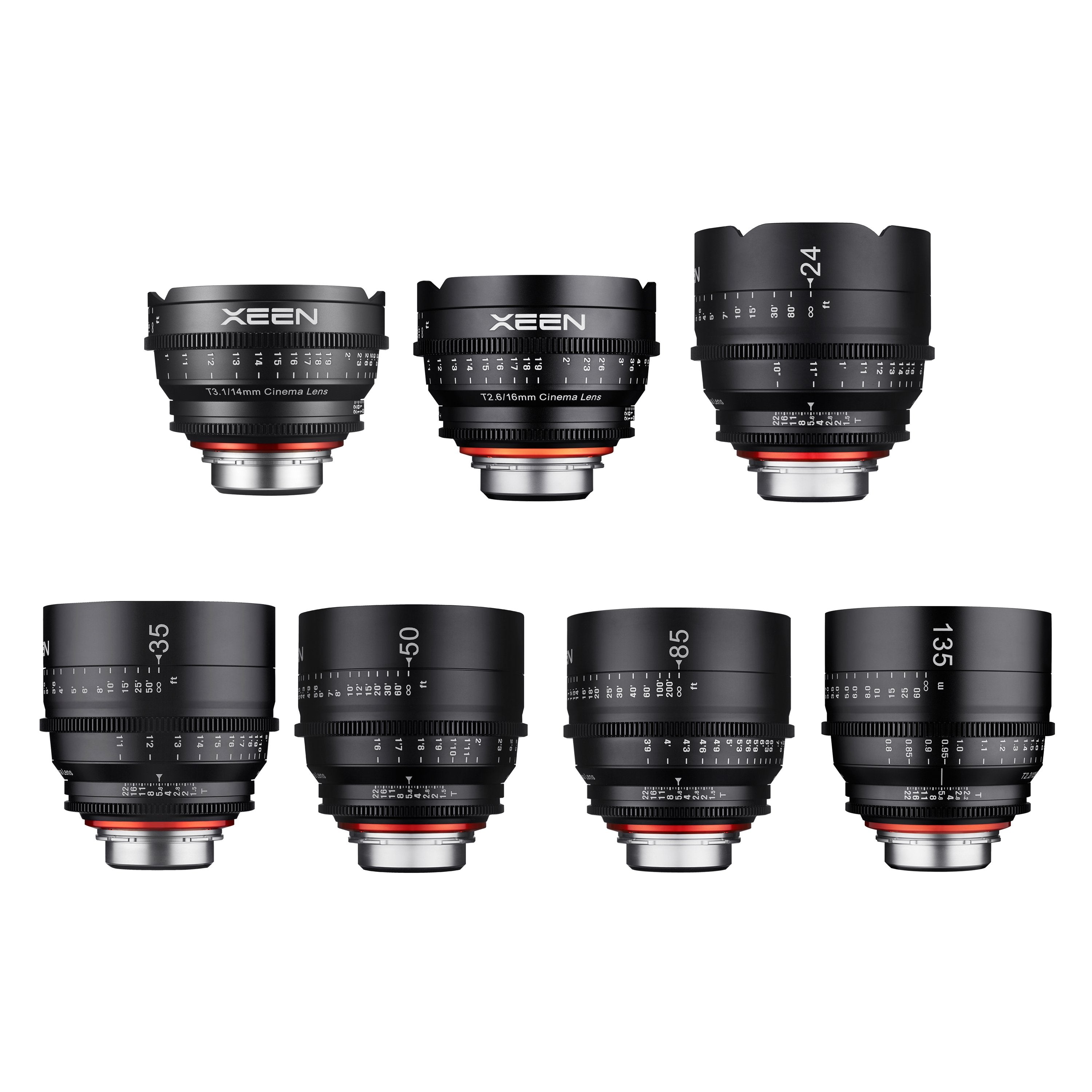 XEEN 14, 16, 24, 35, 50, 85, 135mm Pro Cinema Lens Bundle